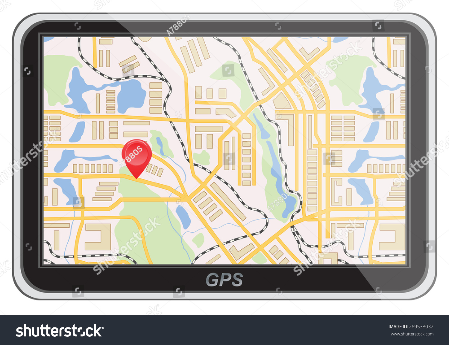 Global Positioning System Navigation Vector Illustration Stock Vector ...