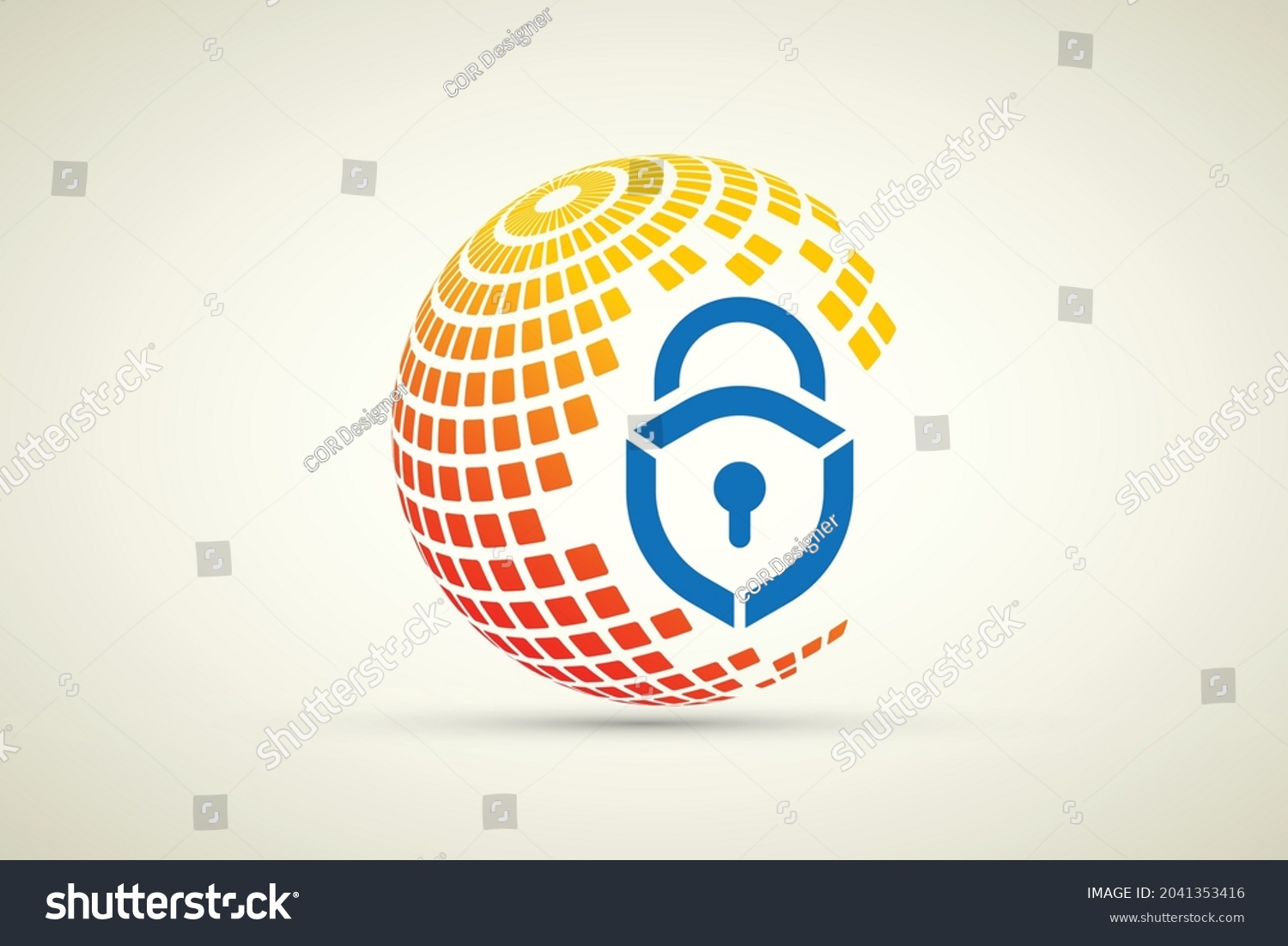 Global Security Lock Logo Design Vector Stock Vector (Royalty Free ...