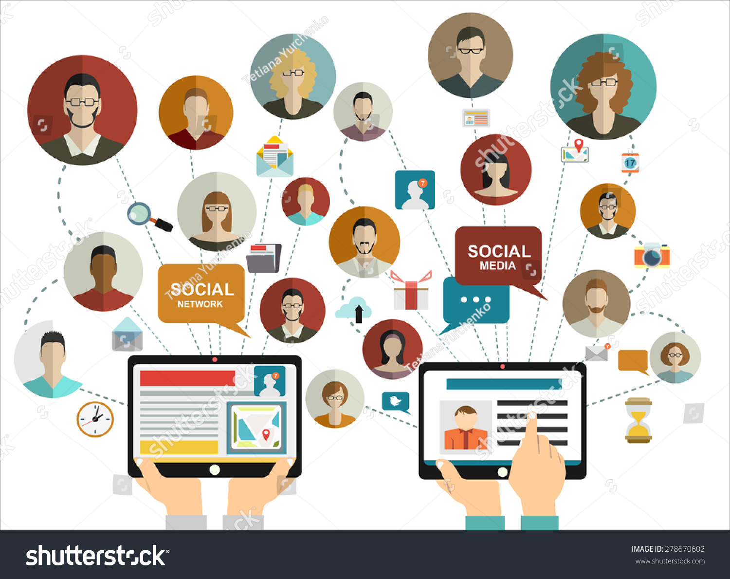 Global Social Network Abstract Scheme Stock Vector (Royalty Free ...