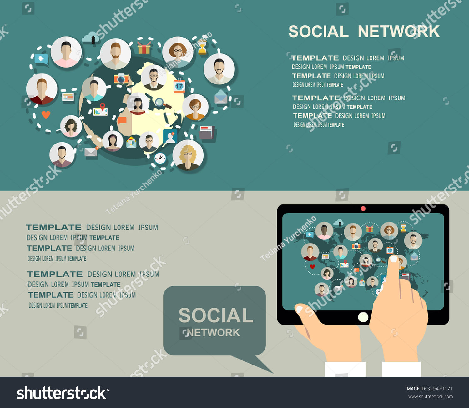 Global Social Network Abstract Scheme Stock Vector (Royalty Free ...
