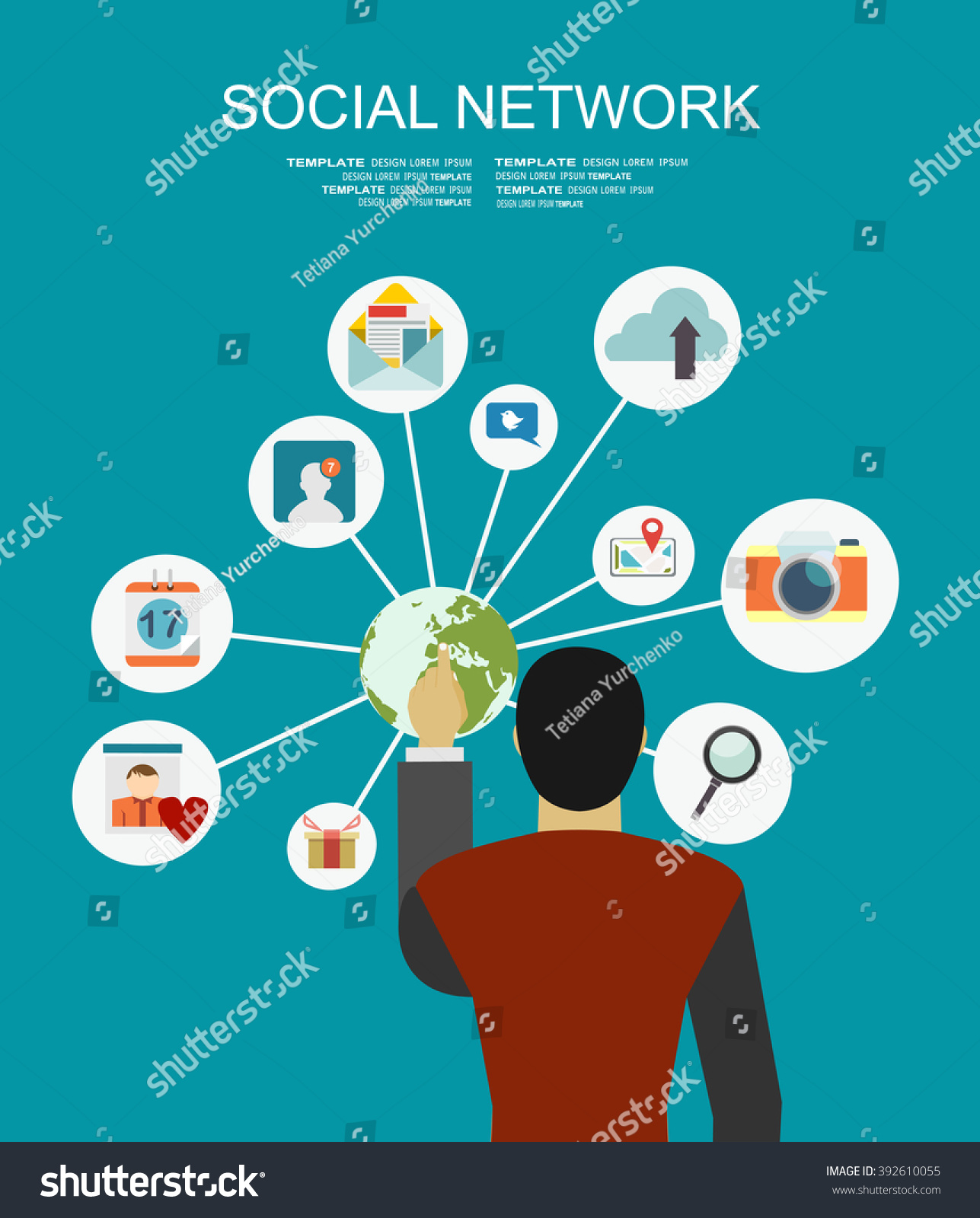 Global Social Network Abstract Scheme Stock Vector (Royalty Free ...