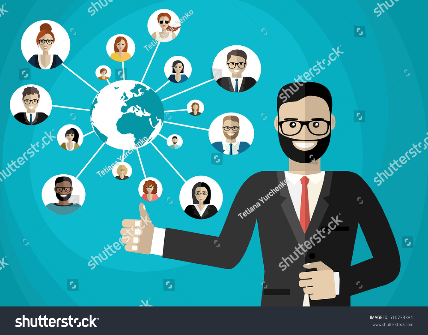 Global Social Network Abstract Scheme Stock Vector (Royalty Free ...