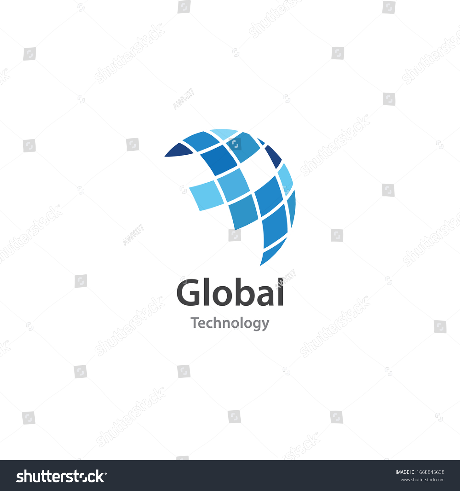 Global Technology Ilustration Logo Vector Template Stock Vector ...