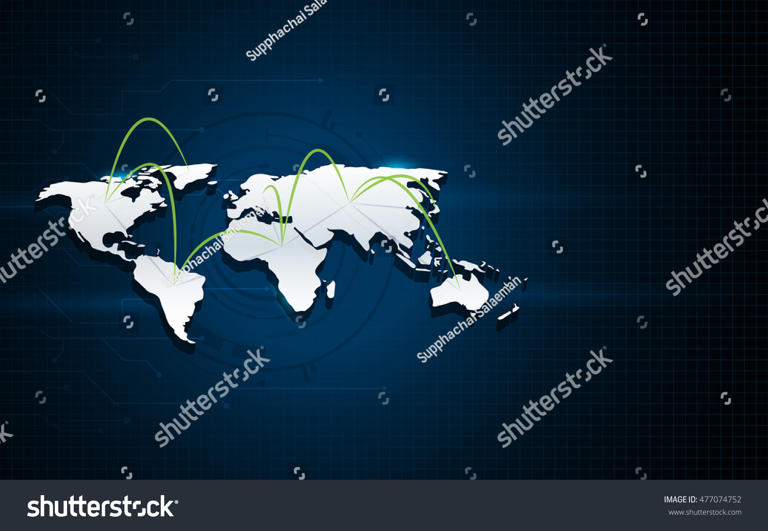 Global Technology Innovation Concept World Map Stock Vector (Royalty ...
