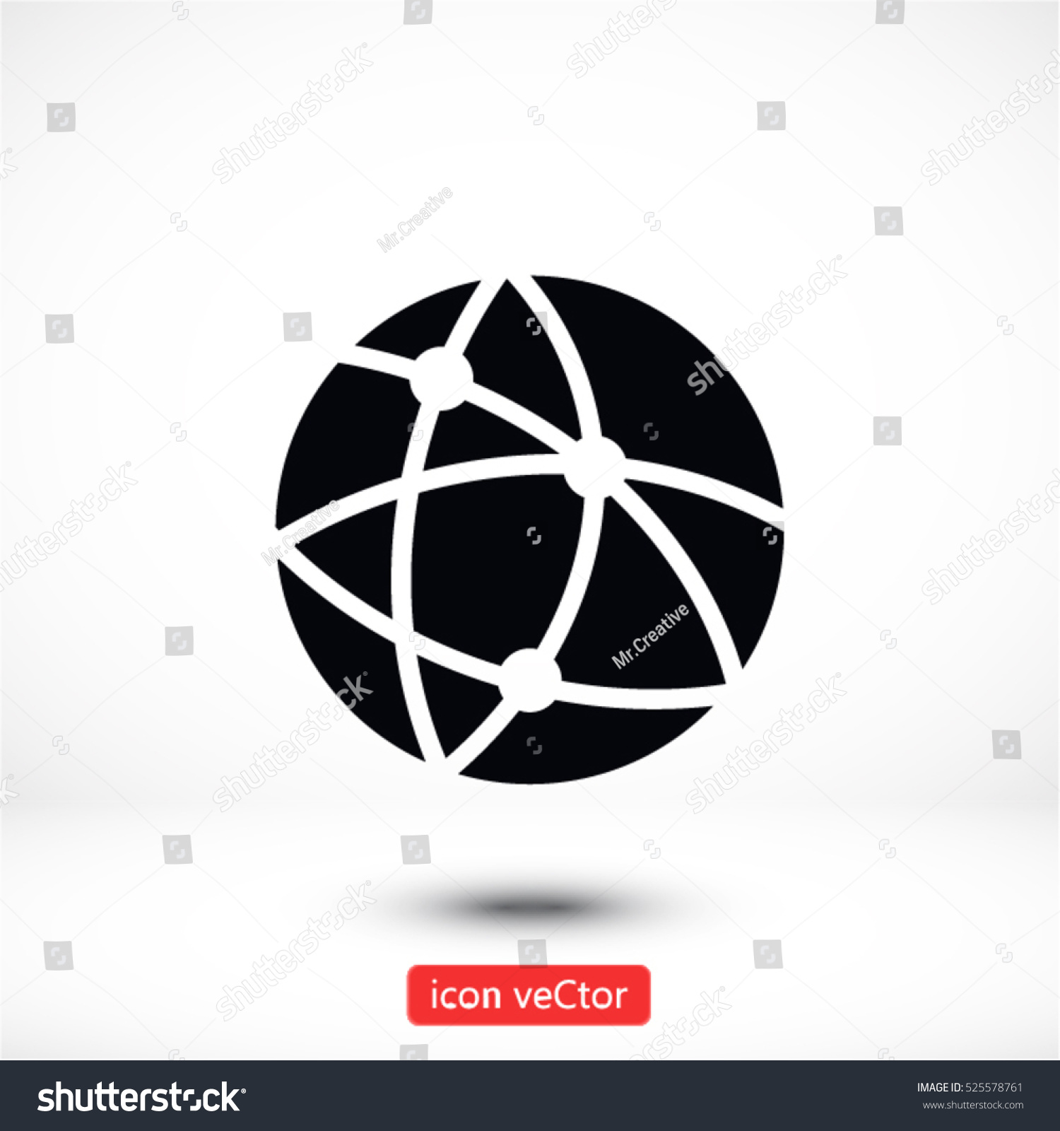 Global Technology Social Network Vector Icon Stock Vector Royalty Free