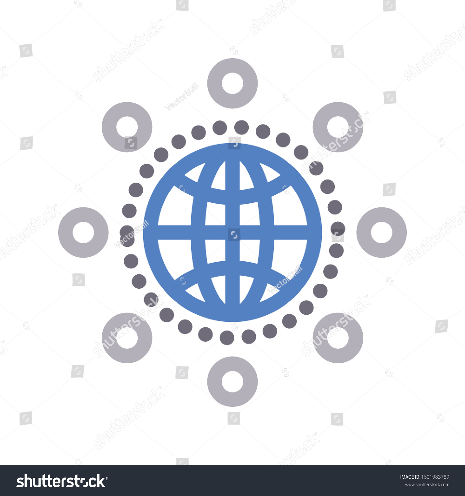 Global Vector Color Line Icon Stock Vector (Royalty Free) 1601983789 ...