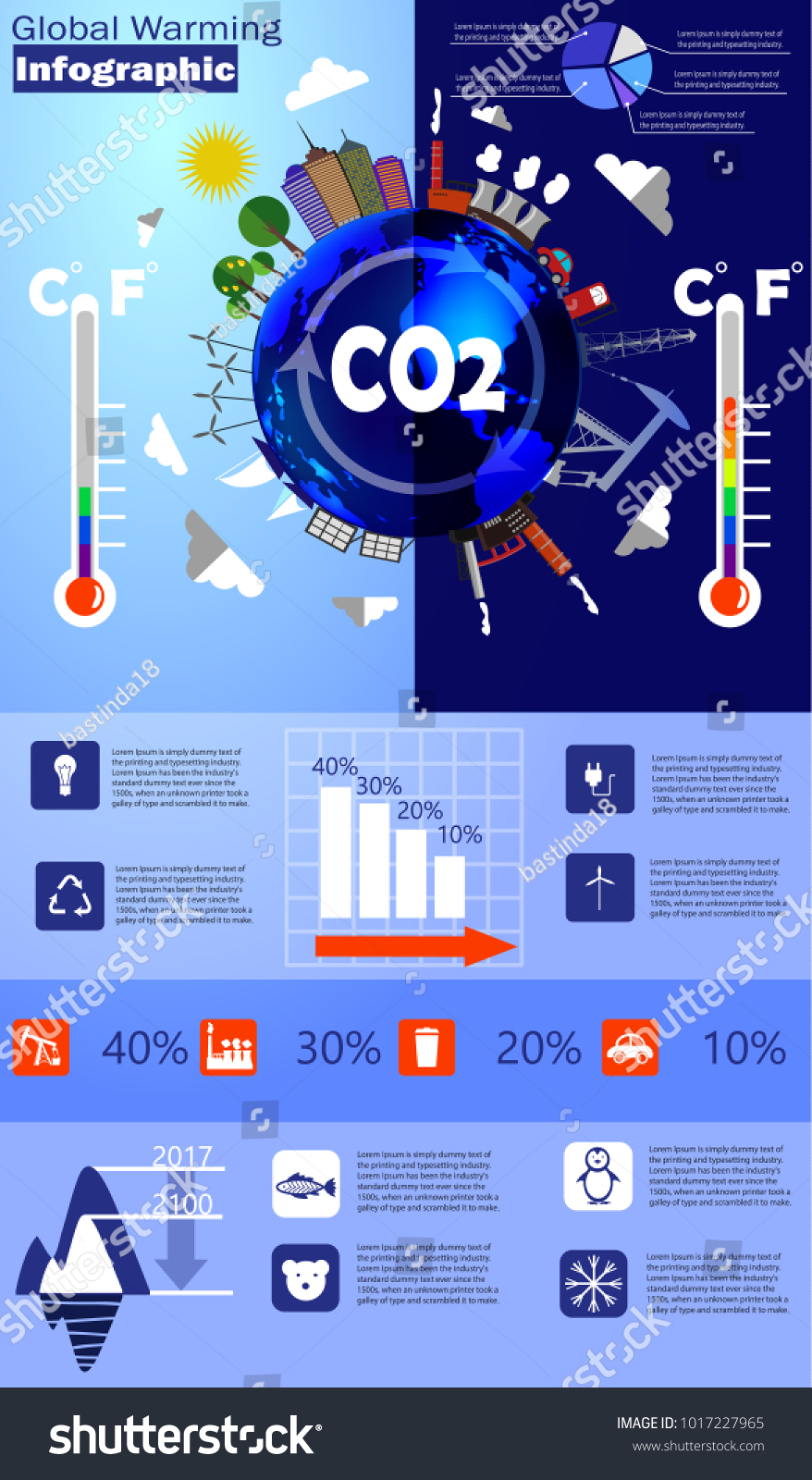 Global Warming Infographic Vector Stock Vector (Royalty Free ...