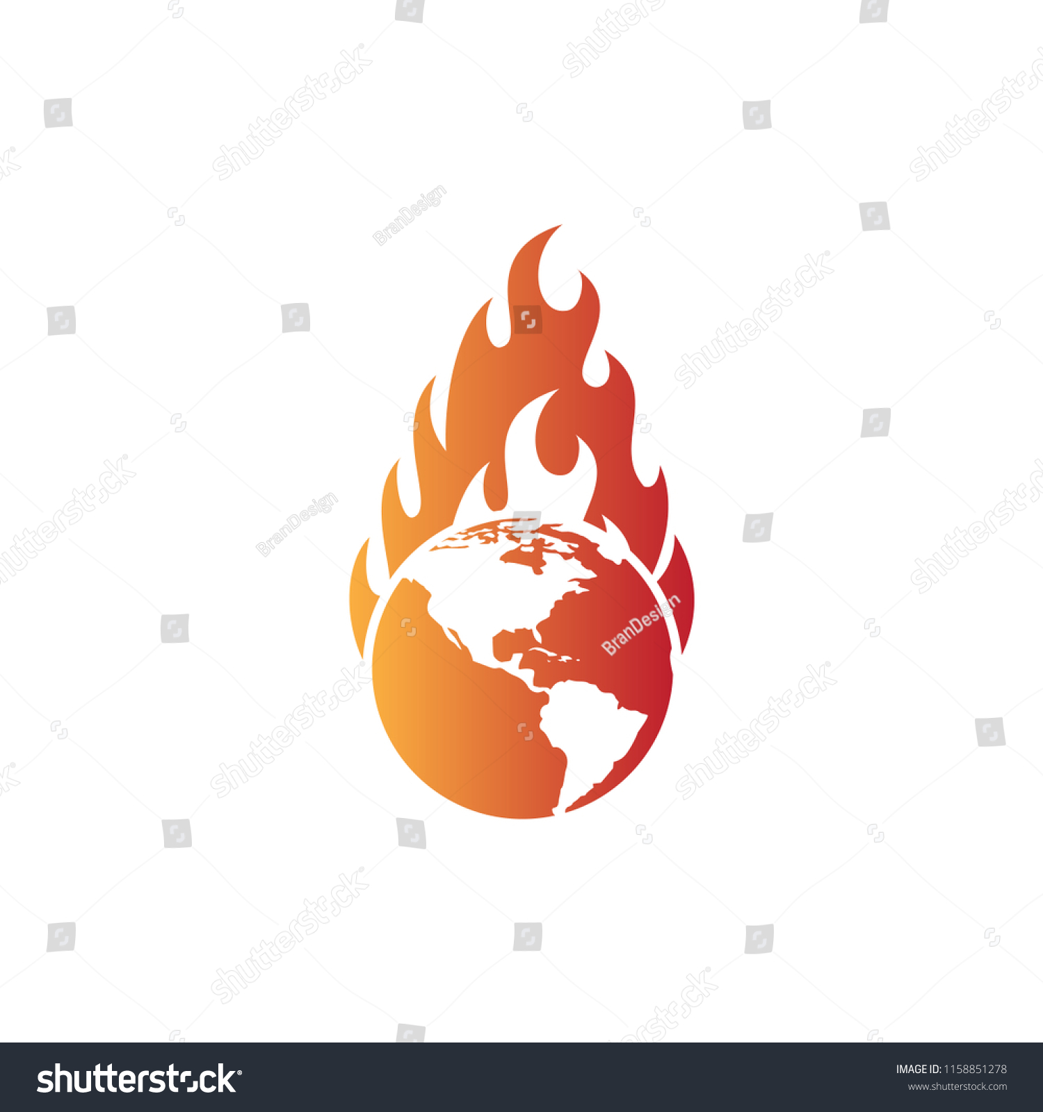 Global Warming Logo Icon Vector Template: vector de stock (libre de ...