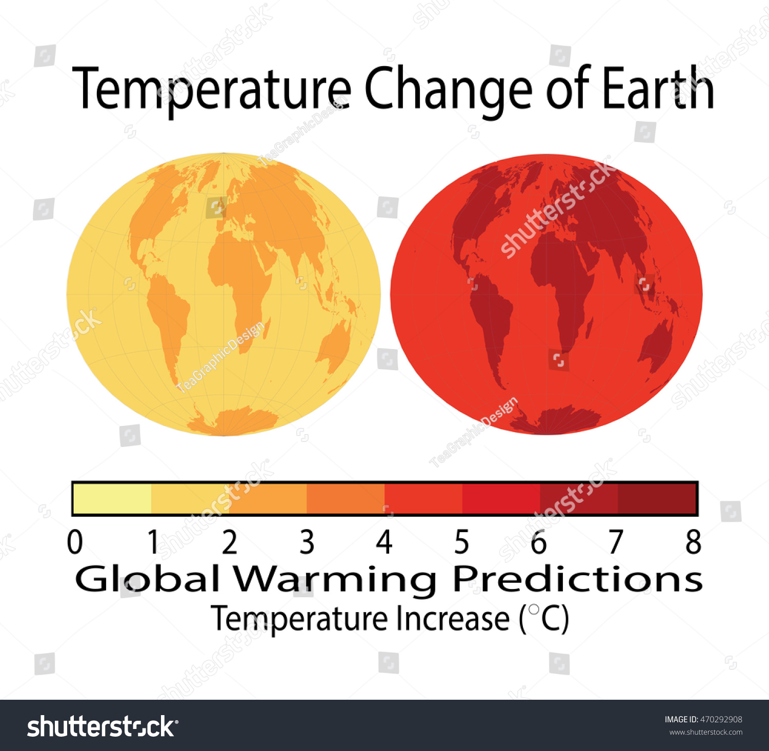 Global Warming Predictions World Map: vector de stock (libre de ...