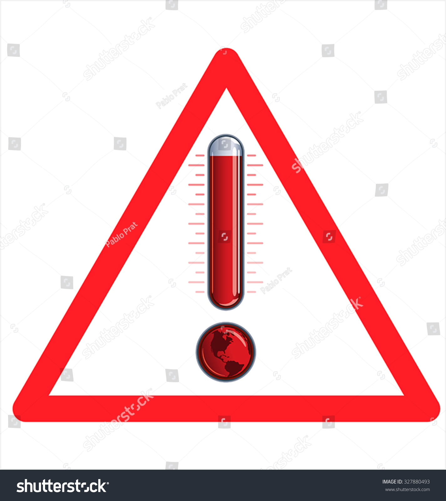 Global Warming Warning Sign Stock Vector (Royalty Free) 327880493
