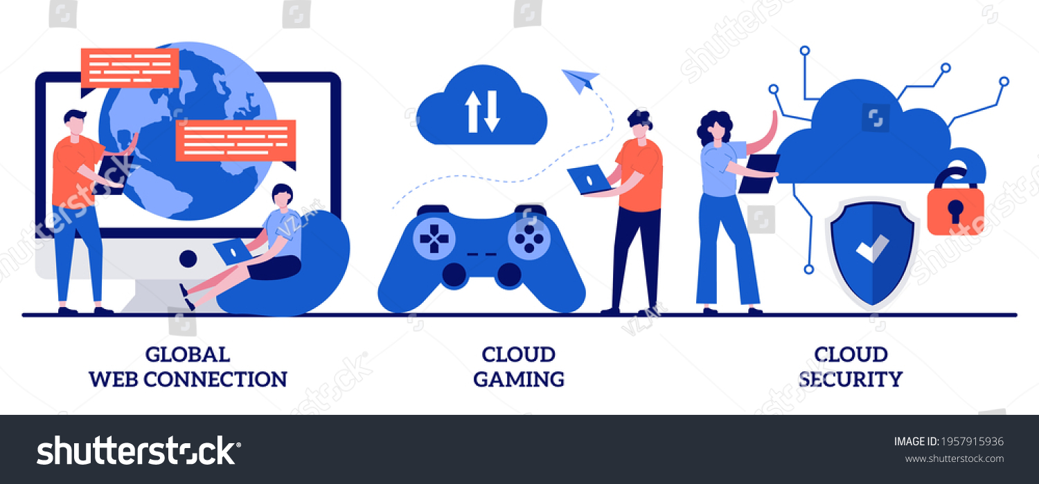 Global Web Connection Cloud Gaming Security Stock Vector (Royalty Free ...