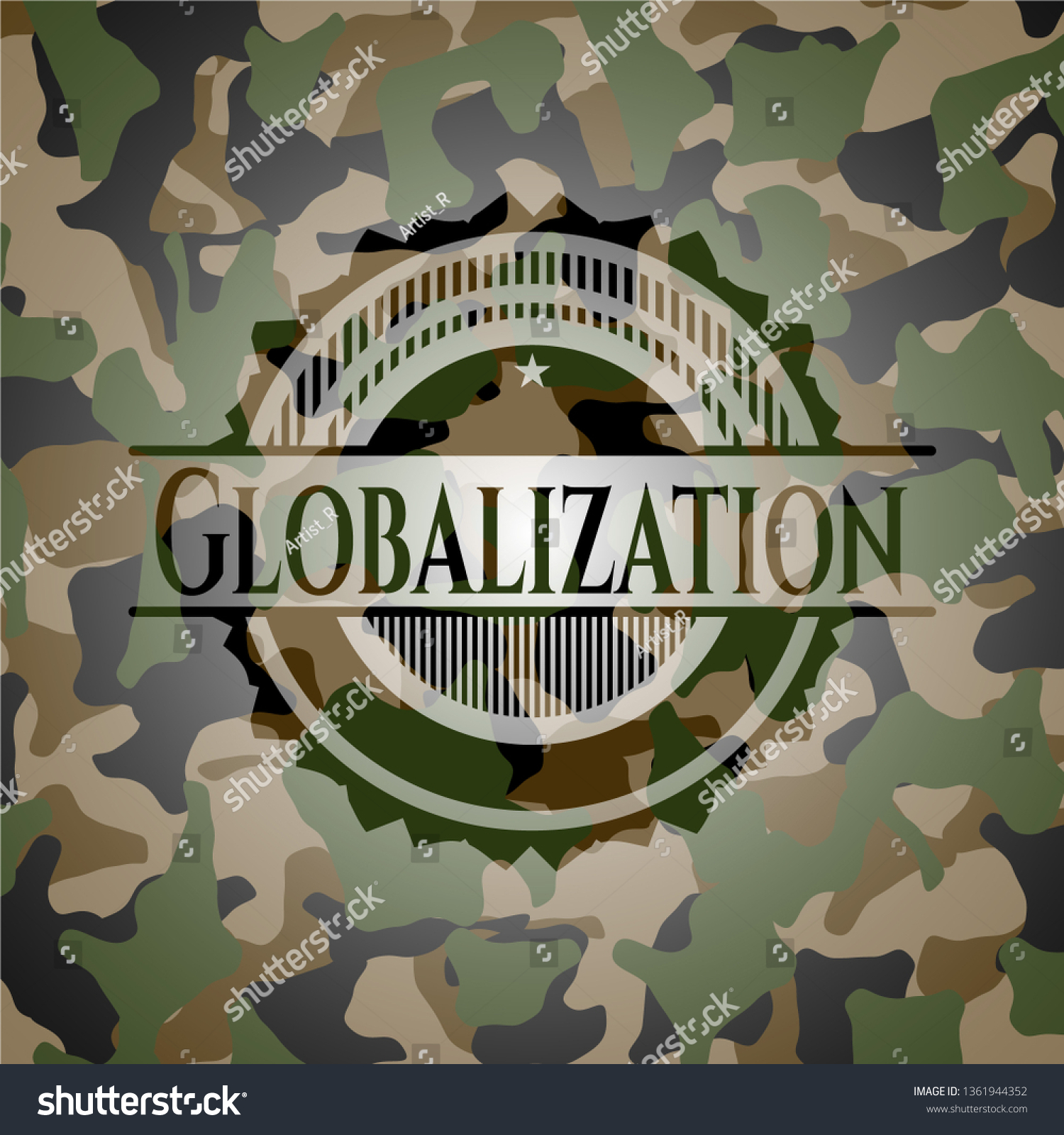 Globalization Written On Camo Texture Stock Vector (Royalty Free ...