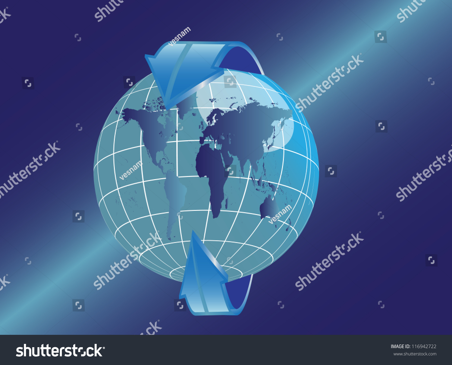 Globe Arrows Stock Vector (Royalty Free) 116942722 | Shutterstock