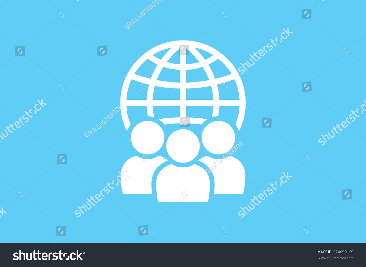 Globe People Icon Vector Illustration Stock Vector (Royalty Free) 574890169
