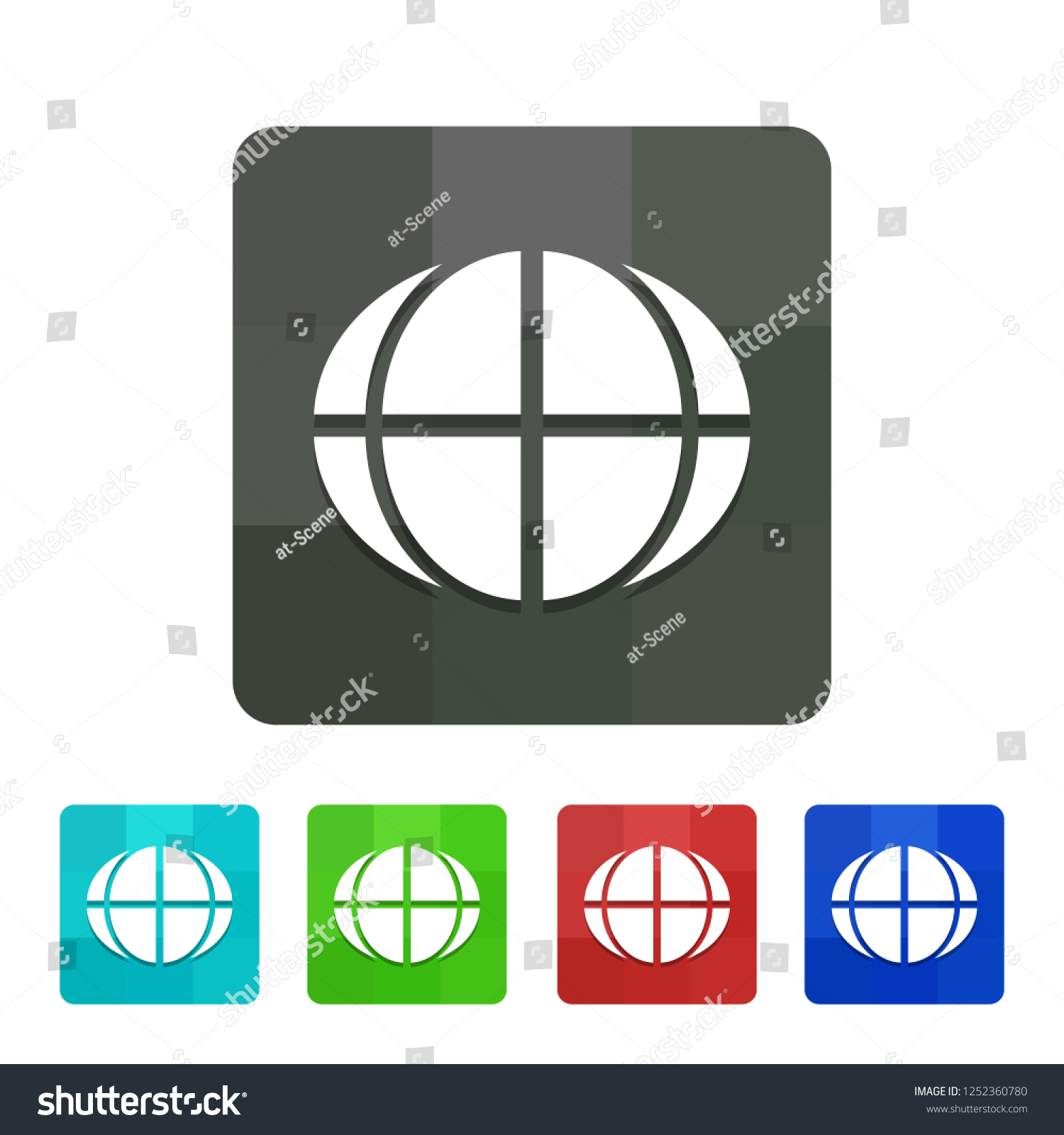 Globe App Icon Stock Vector (Royalty Free) 1252360780