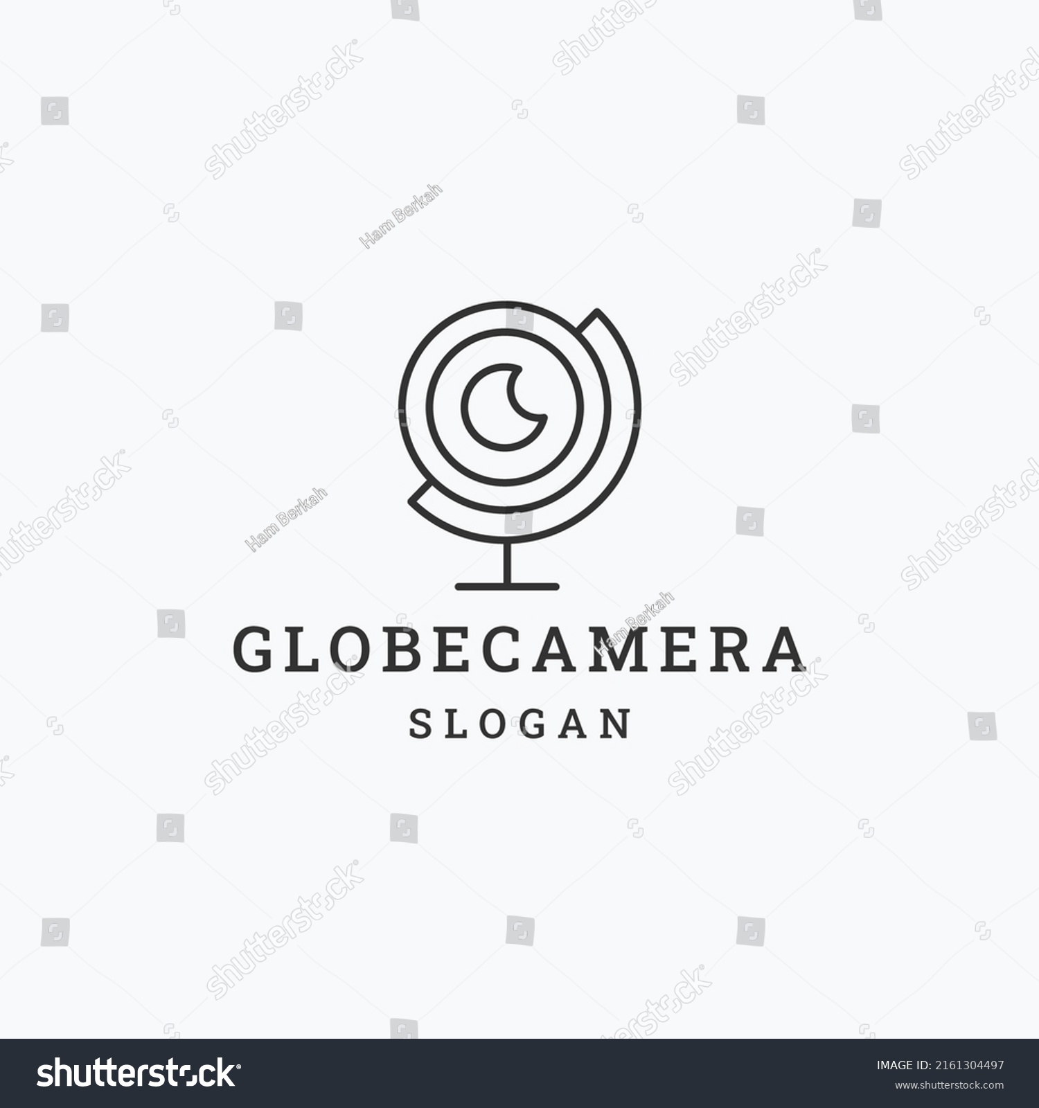 Globe Camera Logo Icon Design Template Stock Vector (Royalty Free ...
