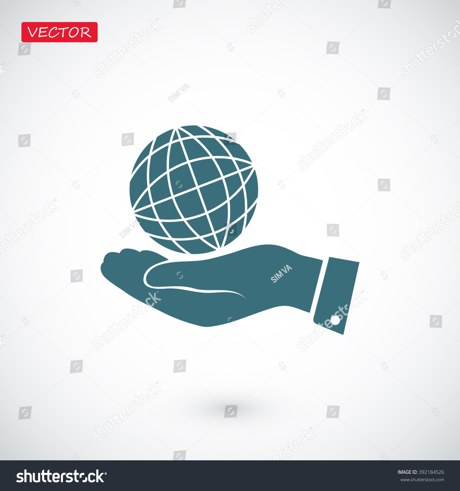 Globe Earth Hand Icon Stock Vector (Royalty Free) 392184526 | Shutterstock