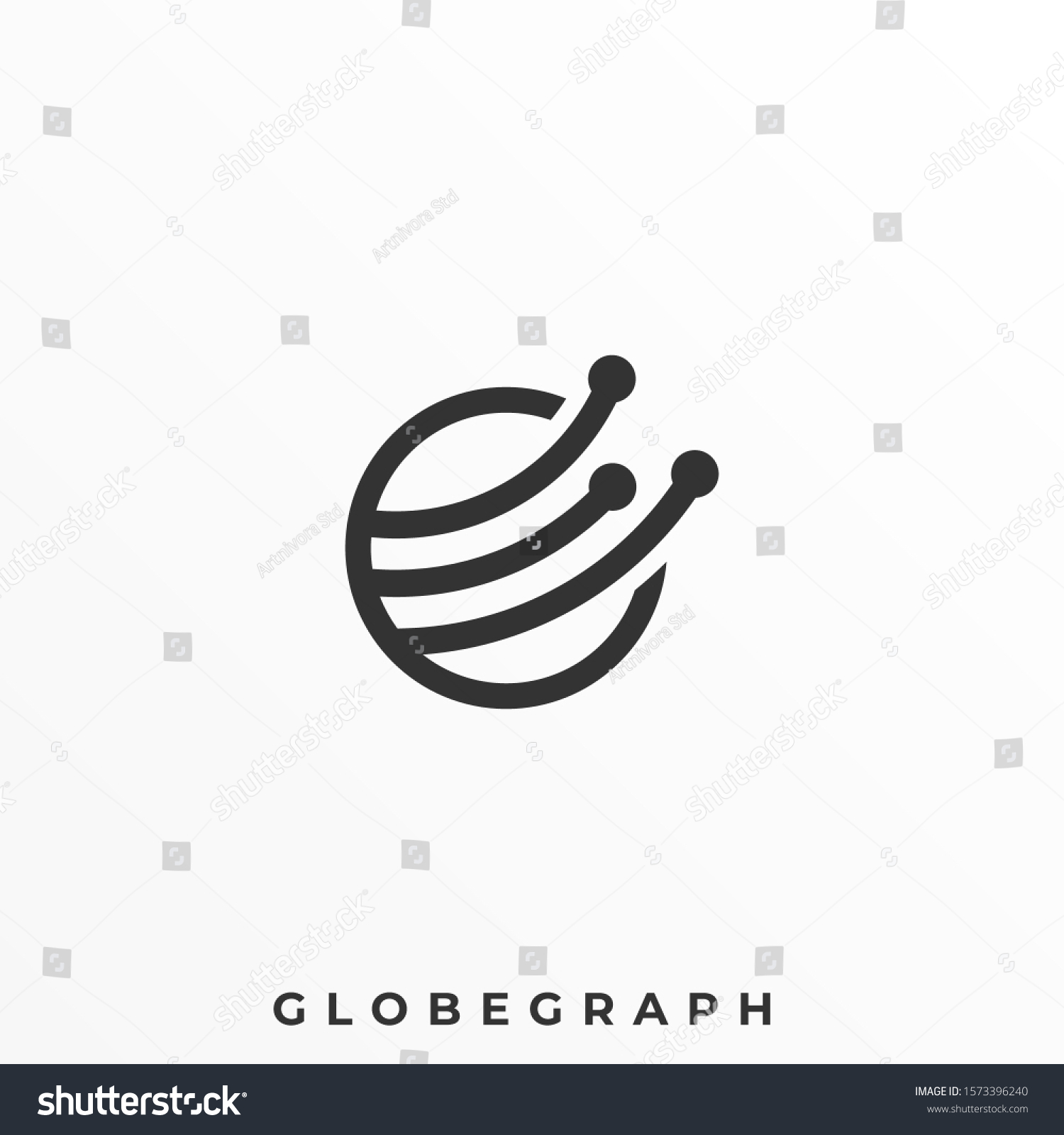 Globe Graph Illustration Vector Template Suitable Stock Vector (Royalty ...