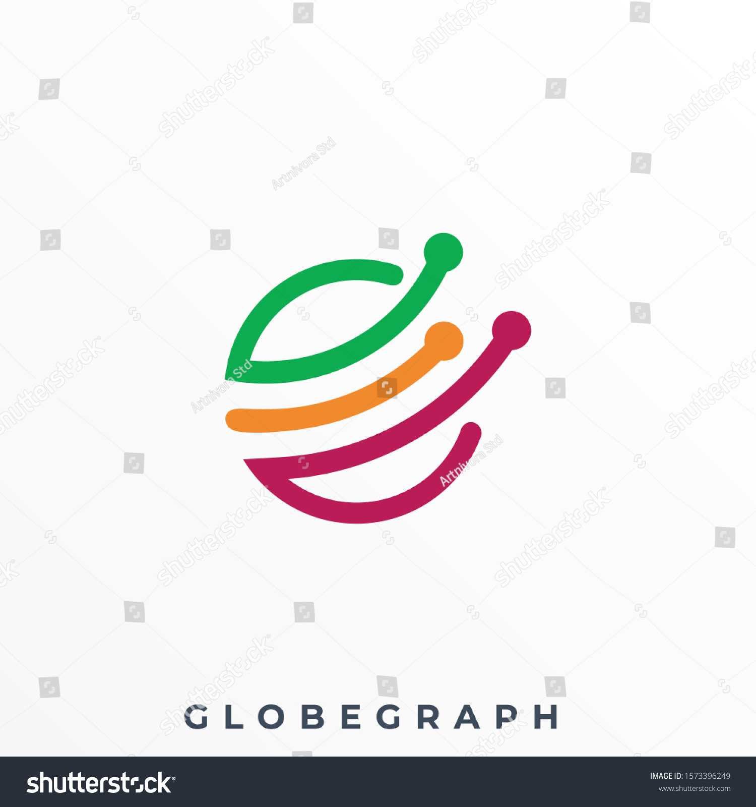Globe Graph Illustration Vector Template Suitable Stock Vector (Royalty ...