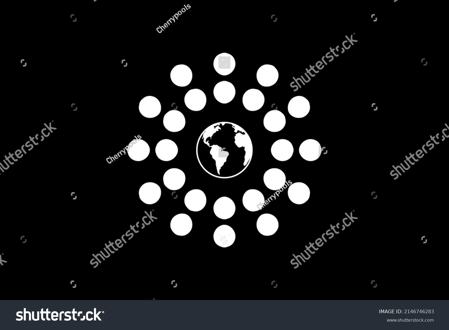 Globe Icon Black Background World Vector Stock Vector (Royalty Free ...