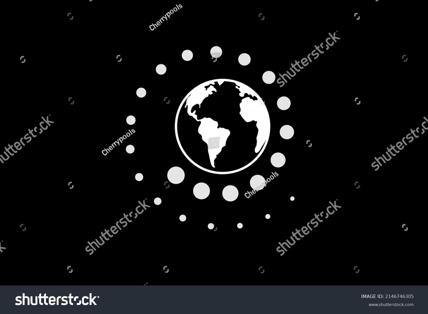 Globe Icon Black Background World Vector Stock Vector (Royalty Free ...