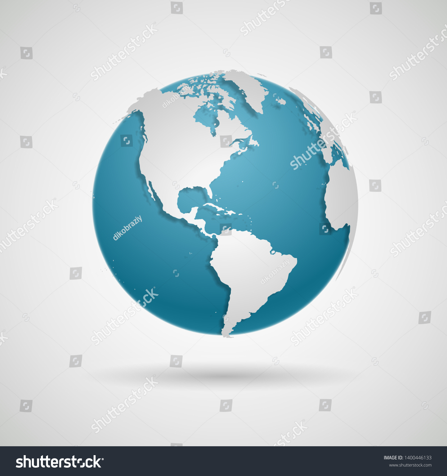Globe Icon Round World Map Vector Stock Vector (Royalty Free) 1400446133