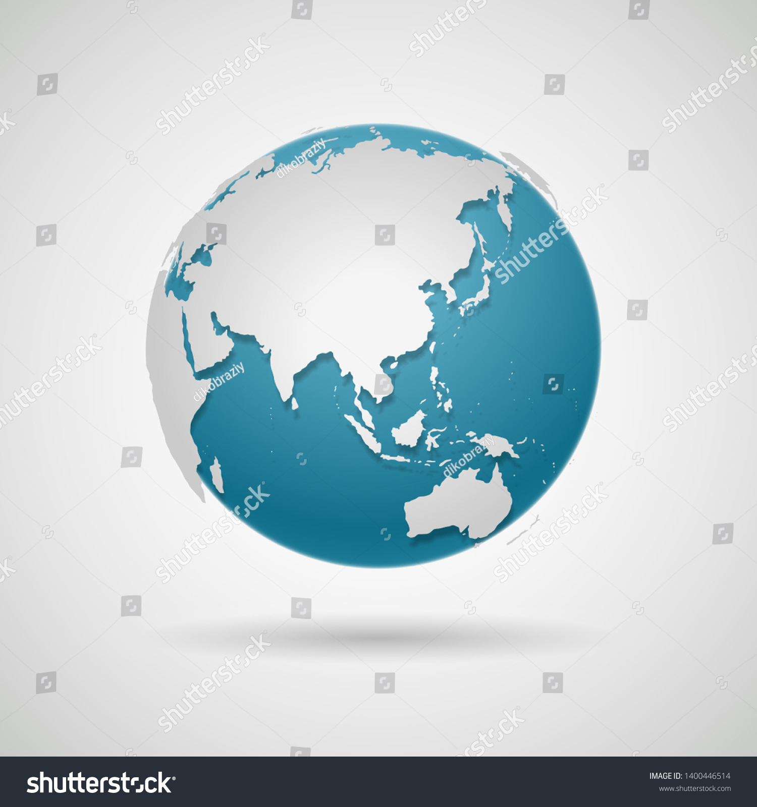 Globe Icon Round World Map Vector Stock Vector (Royalty Free) 1400446514