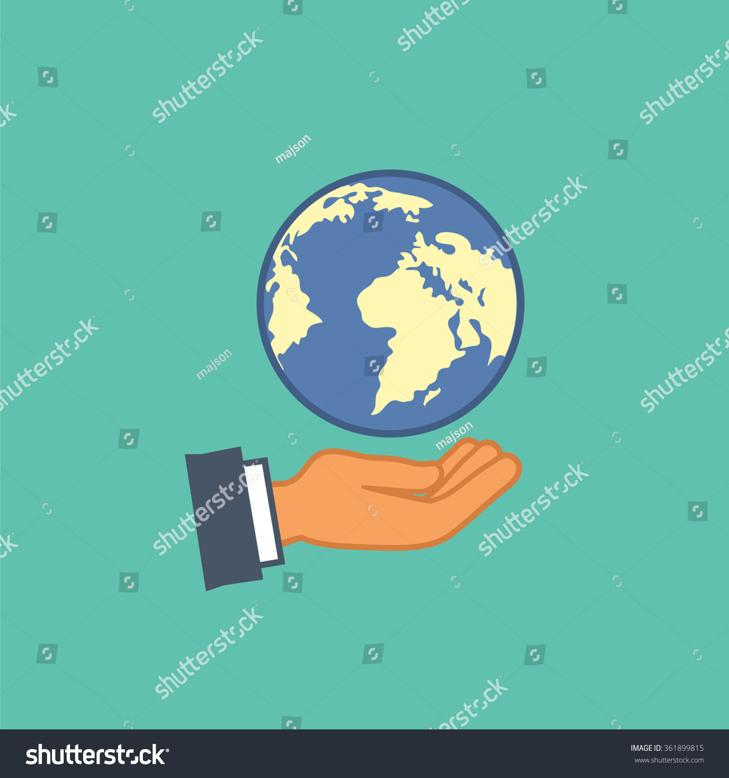 Globe Hand Stock Vector (Royalty Free) 361899815 | Shutterstock