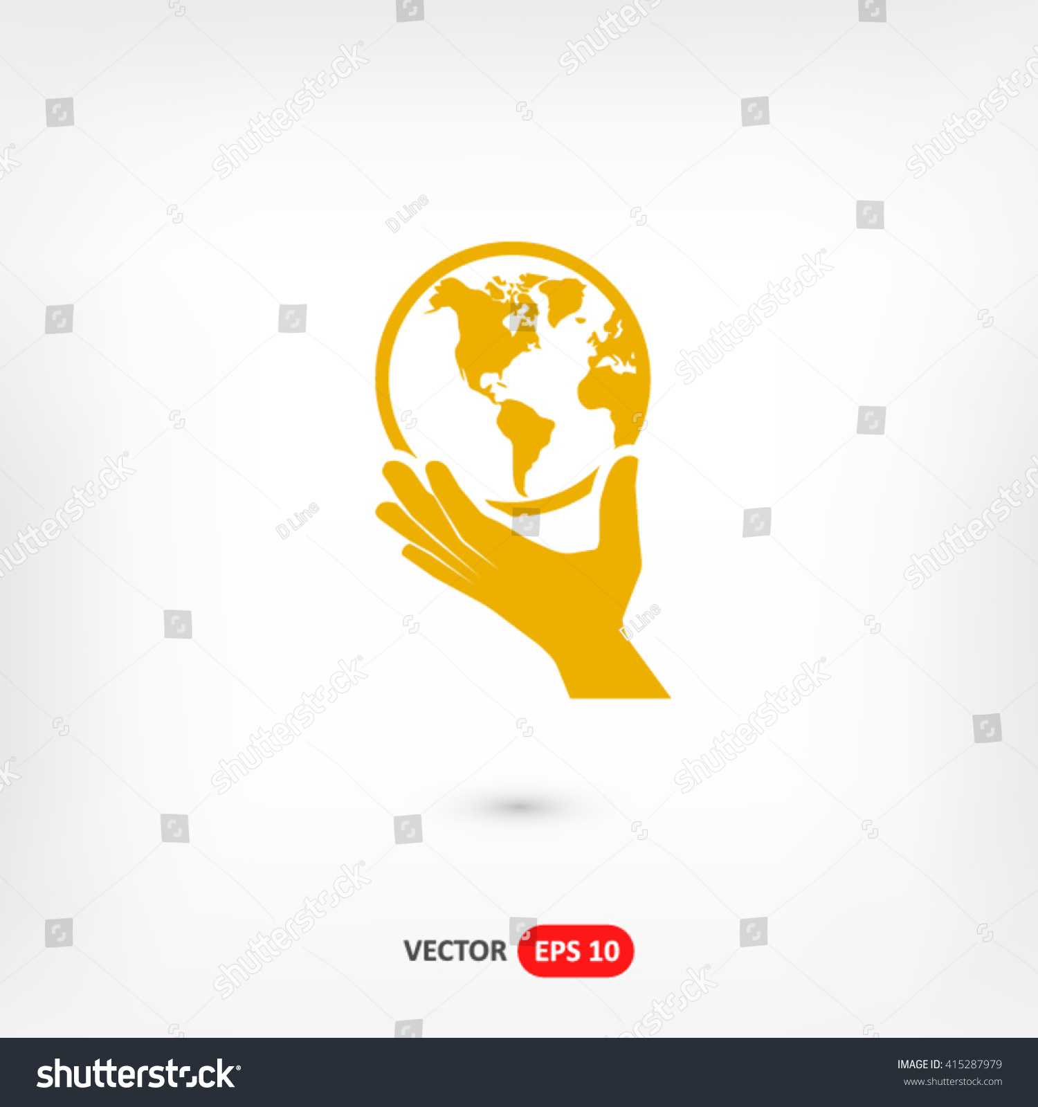 Globe Hand Icon Vector Stock Vector (Royalty Free) 415287979 | Shutterstock