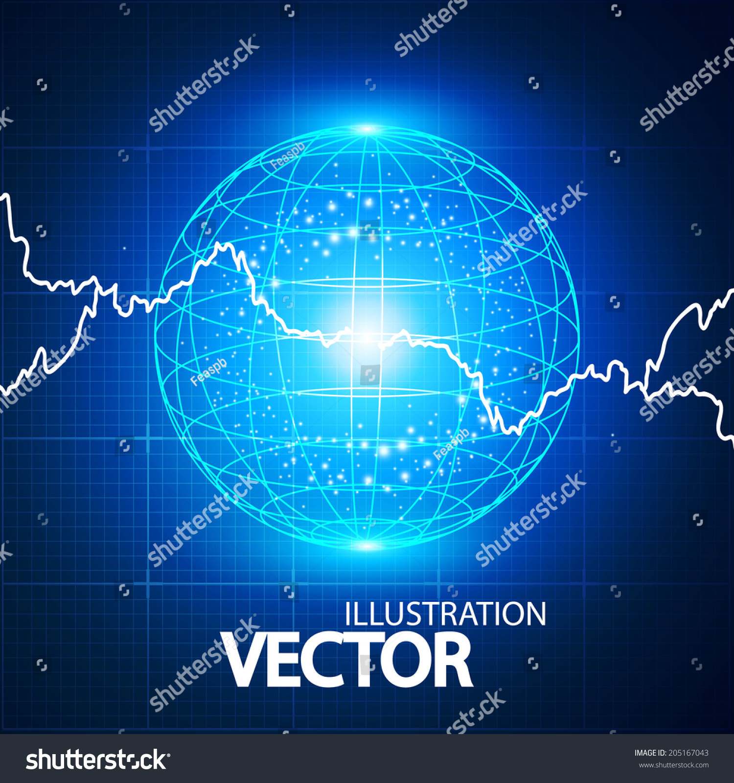 Globe Light Design Lightning Vector Illustration Stock Vector (Royalty ...
