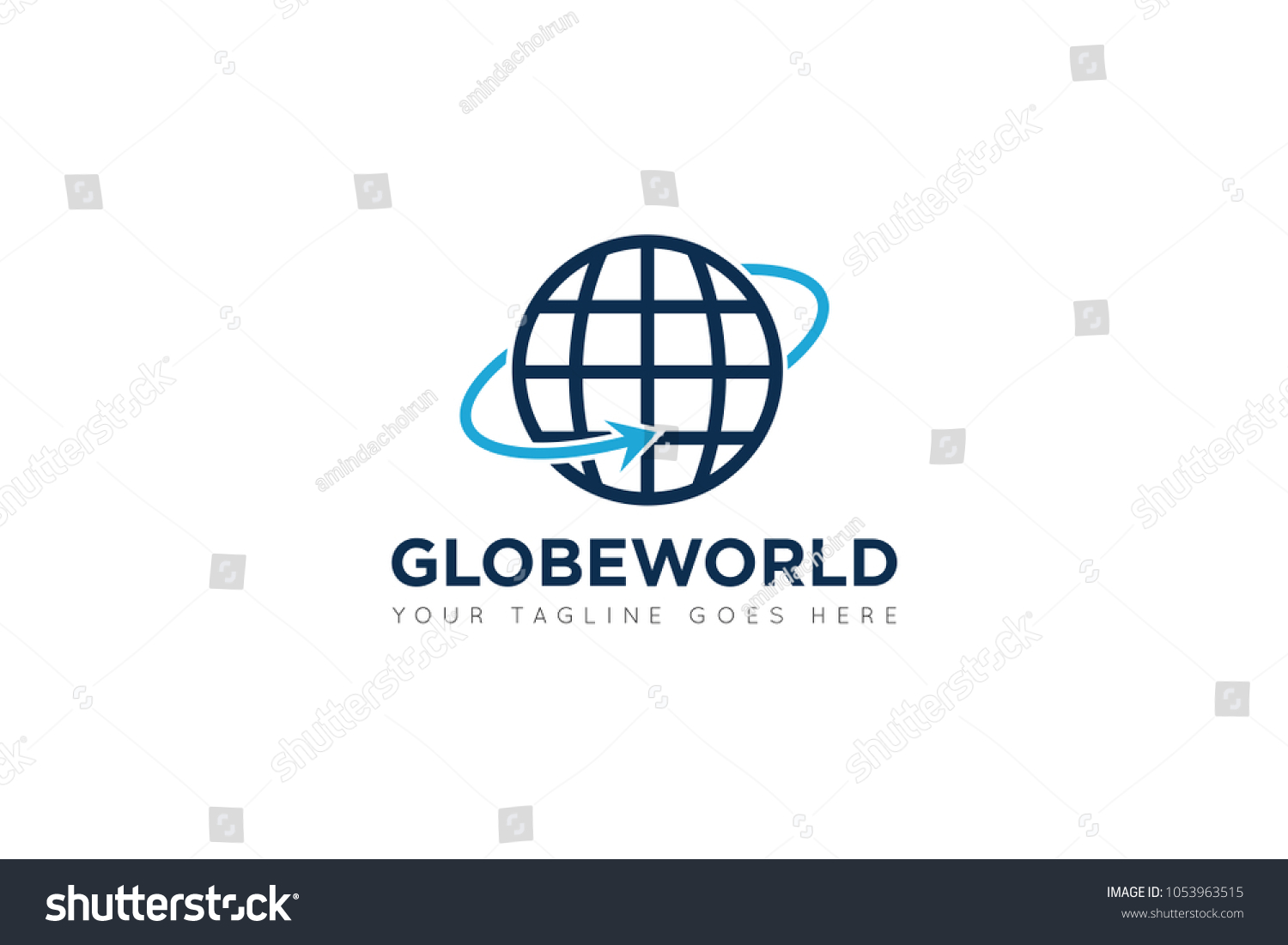 Globe Logo Icon Vector Design Template: vector de stock (libre de ...