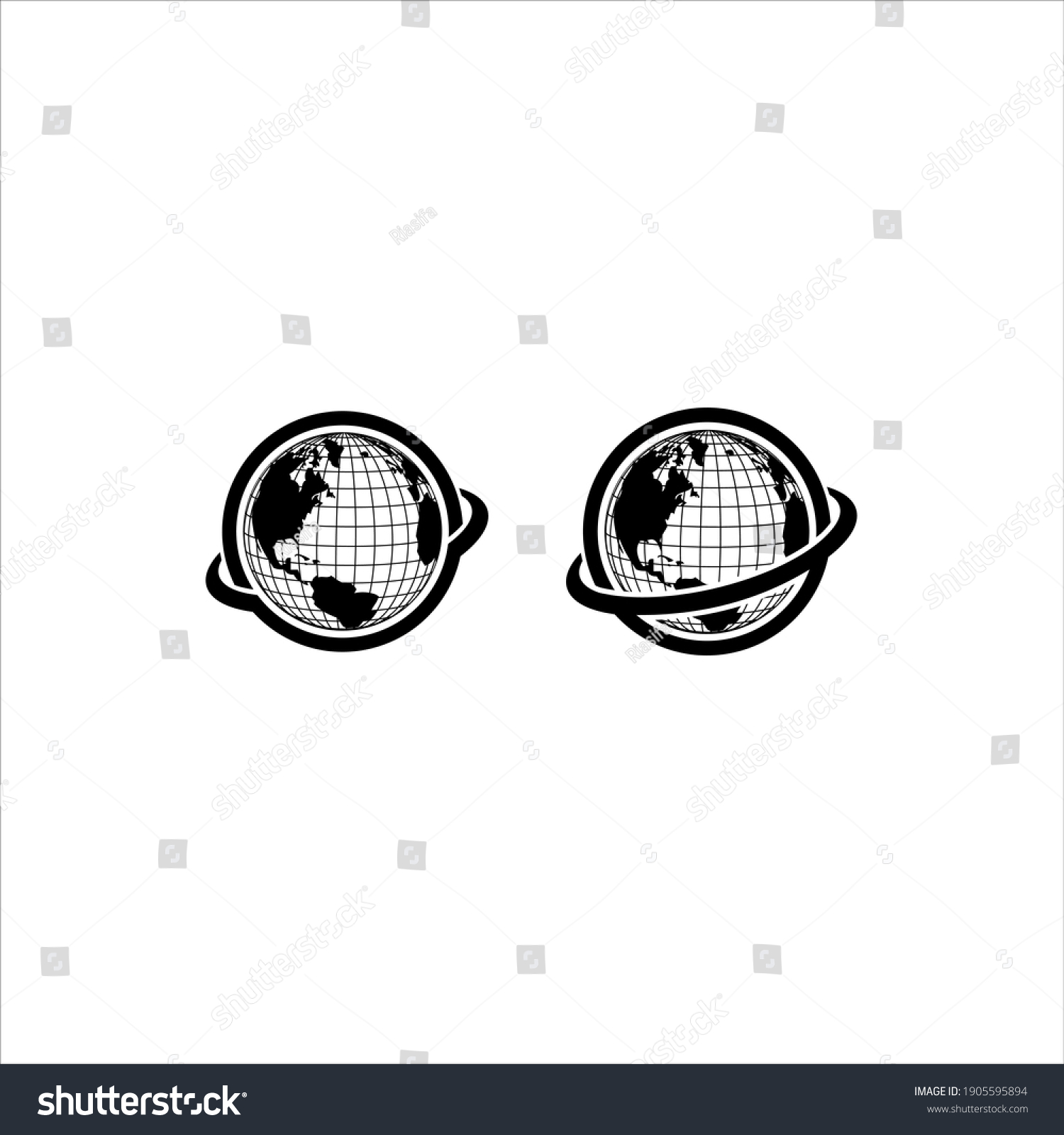 Globe Logo Map Iconglobal Vector Design Stock Vector (Royalty Free ...