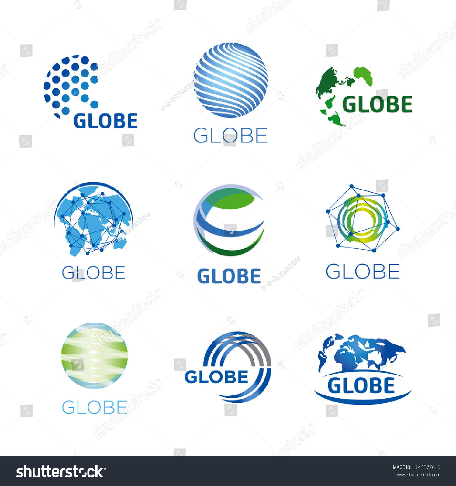 Globe Logos Stock Vector (Royalty Free) 1143577640 | Shutterstock