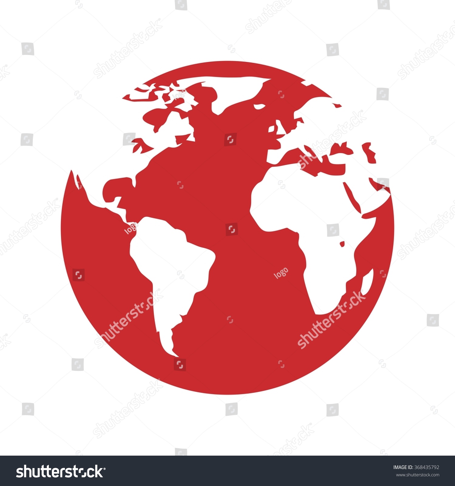 Globe Map Logo Stock Vector (Royalty Free) 368435792