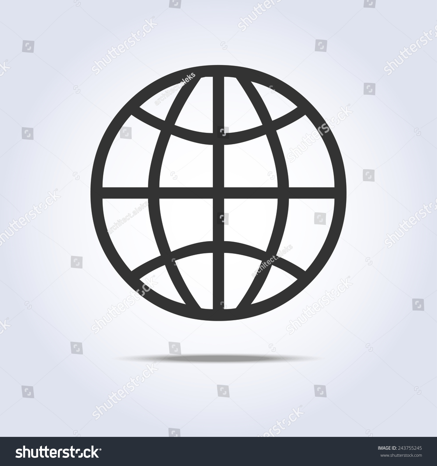 Globe Simple Icon Gray Colors Vector Stock Vector (Royalty Free ...