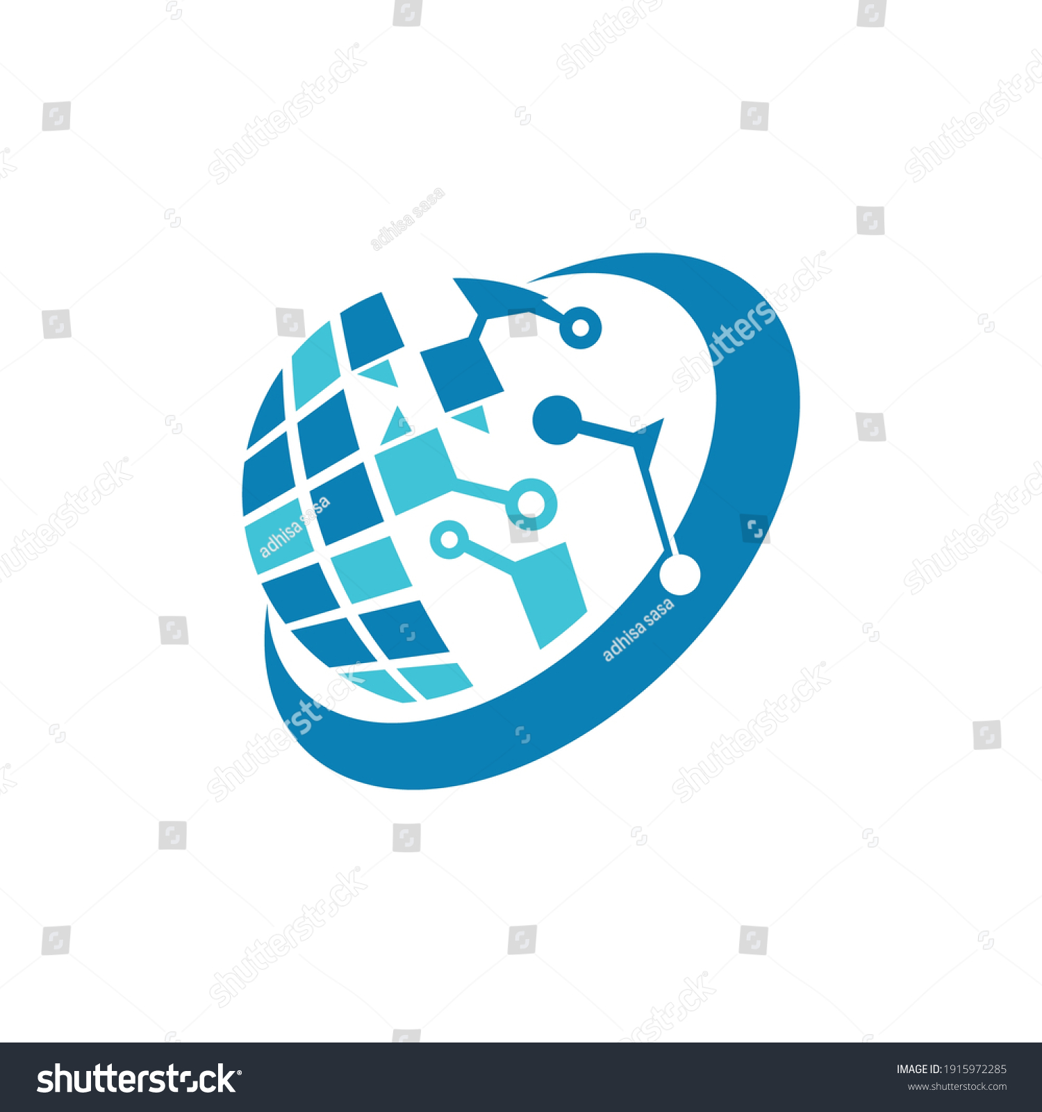 Globe Tech Logo Design Eps Stock Vector (Royalty Free) 1915972285 ...