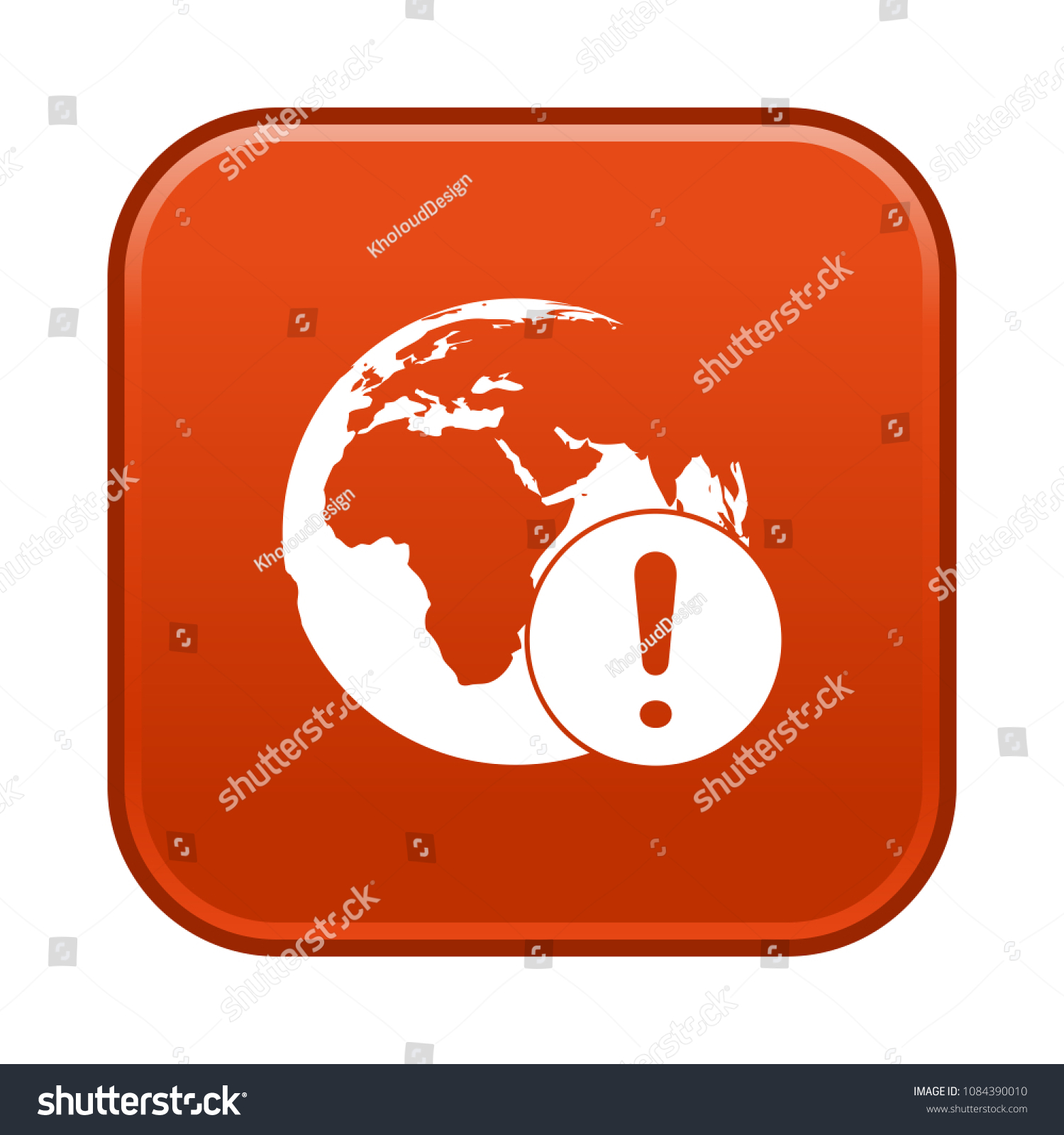 Globe Warning Vector Symbol Stock Vector (Royalty Free) 1084390010 ...