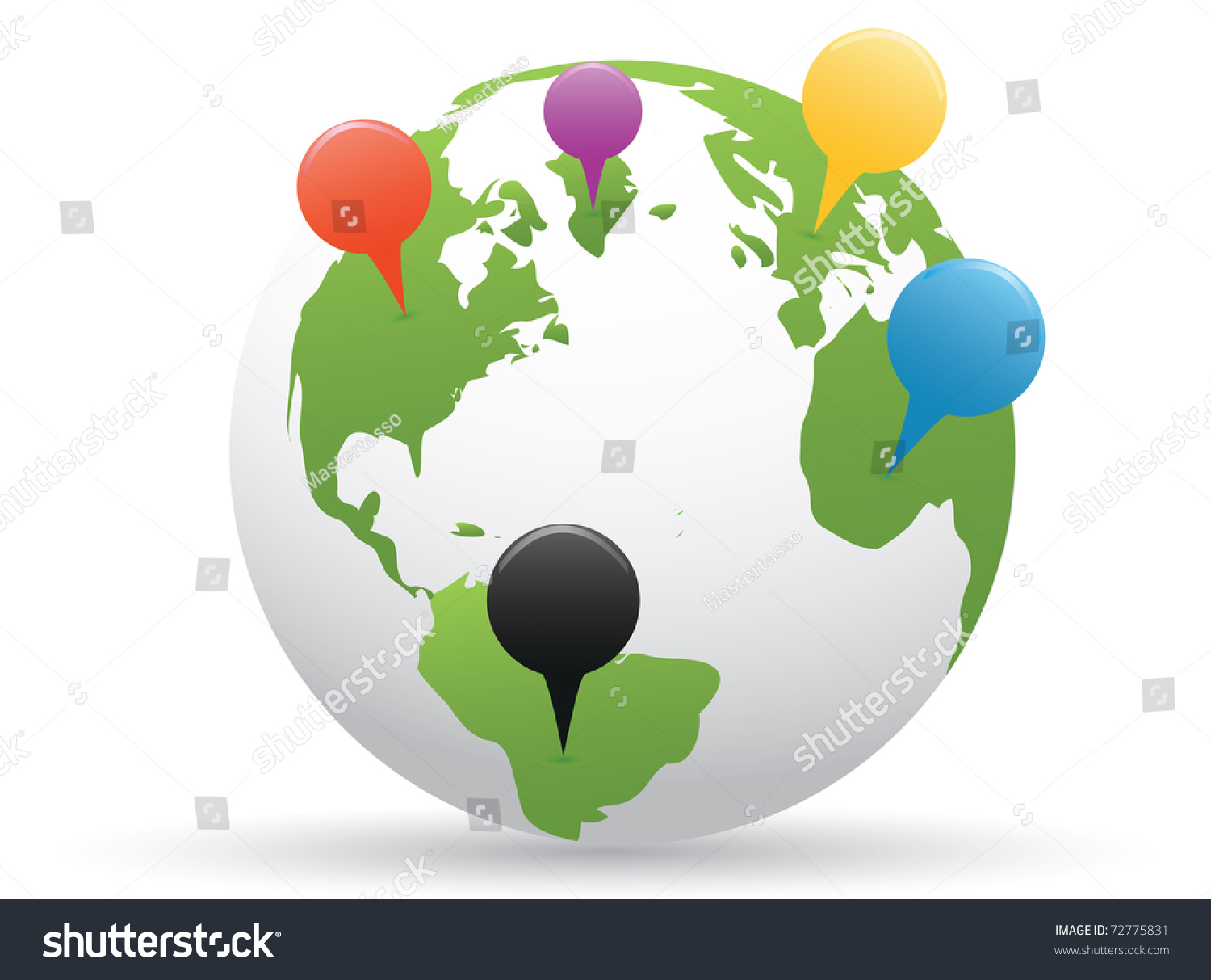 Globe Pins Stock Vector (Royalty Free) 72775831