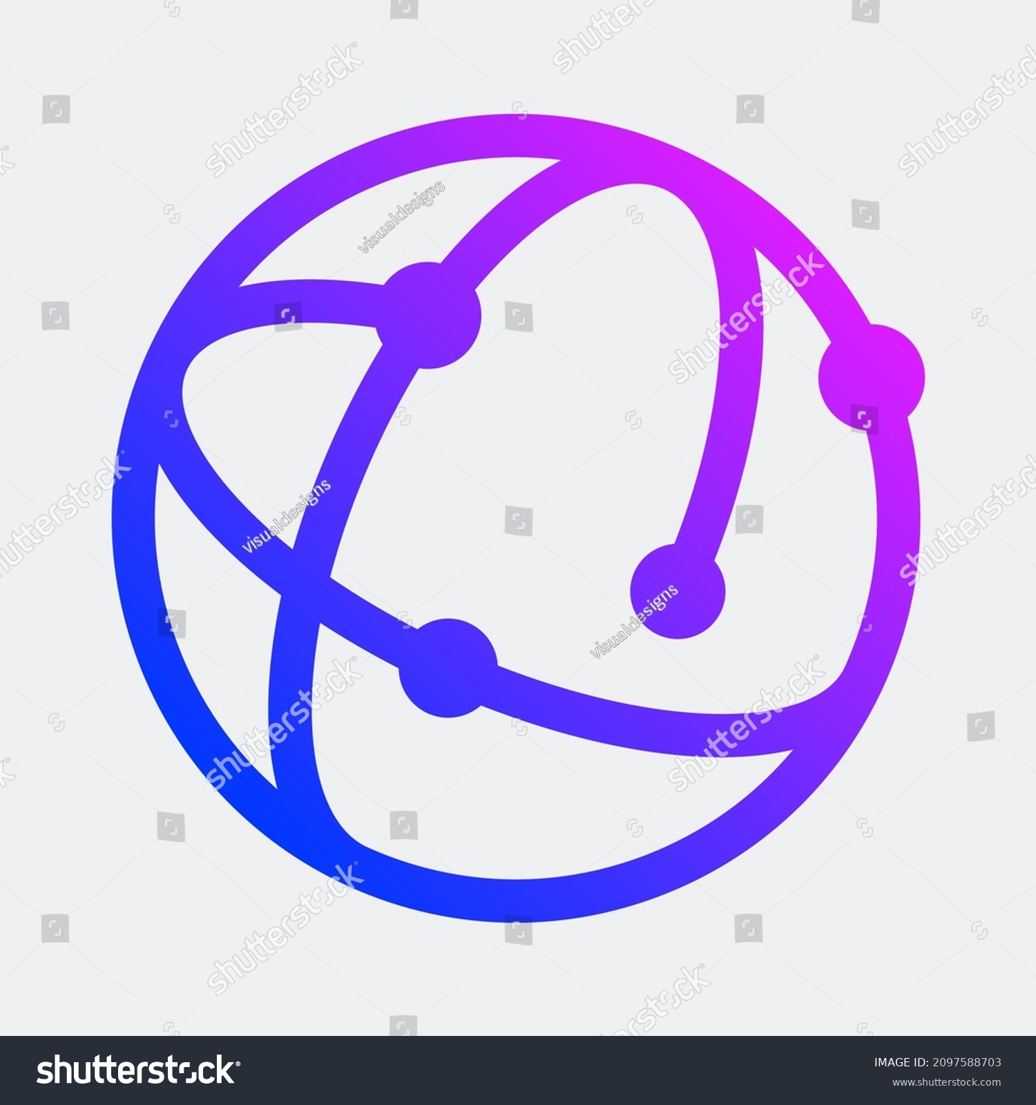 Globe World Network Line Space Logo Stock Vector (Royalty Free ...