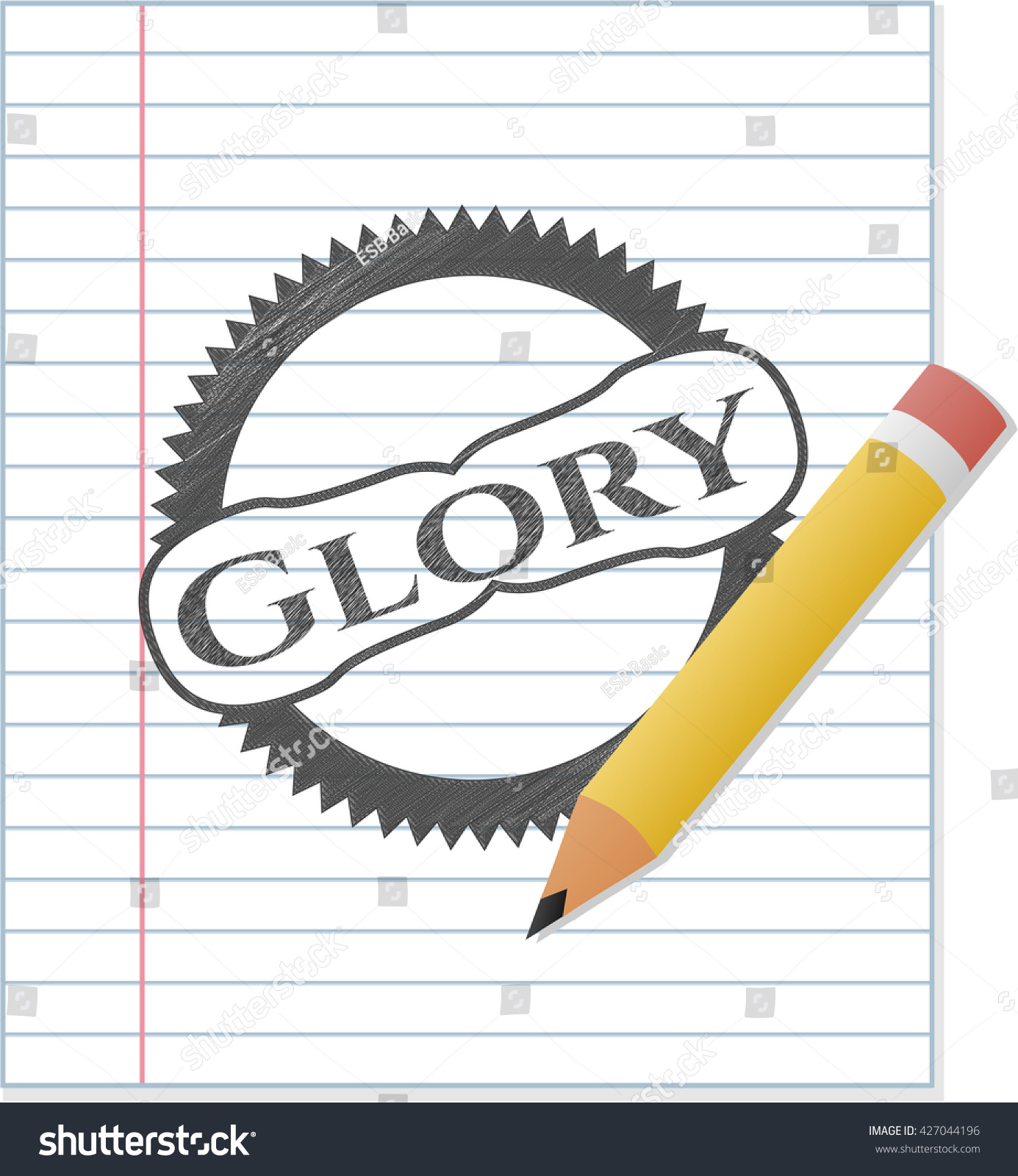 Glory Emblem Pencil Effect Stock Vector (Royalty Free) 427044196 ...