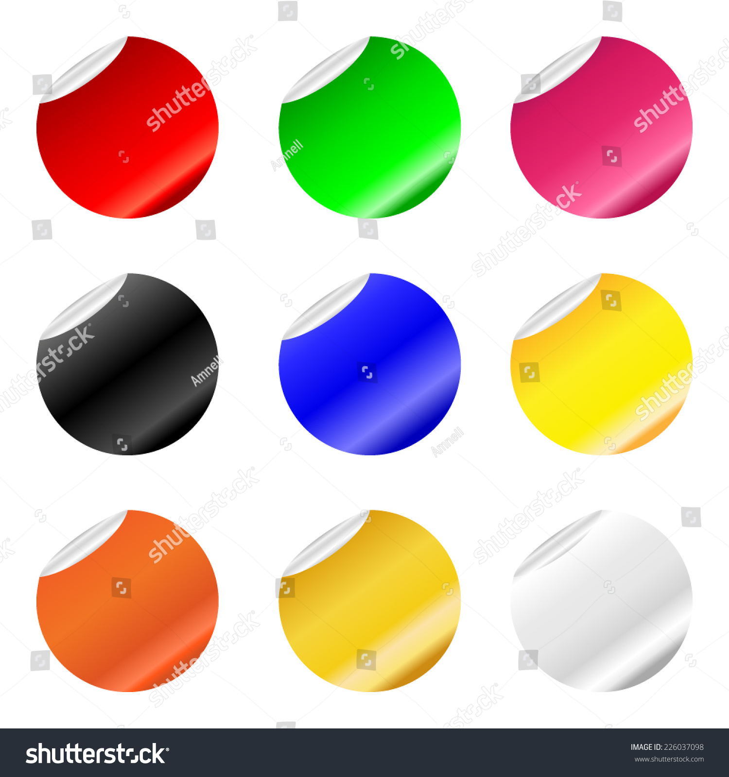 Gloss Vector Blank Stickers Stock Vector (Royalty Free) 226037098