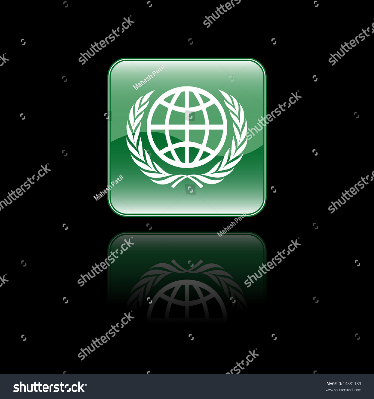 Glossy Eco Friendly Earth Icon Vector Stock Vector (Royalty Free ...