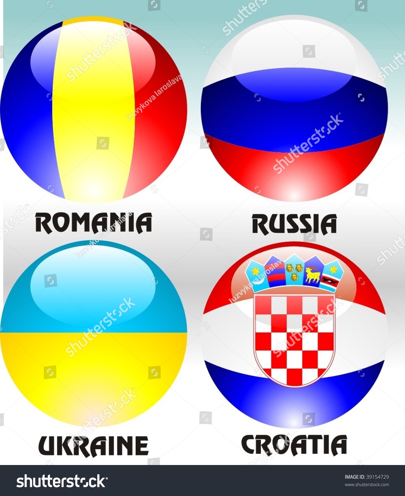 Glossy Flag Ball Set Three Stock Vector (Royalty Free) 39154729