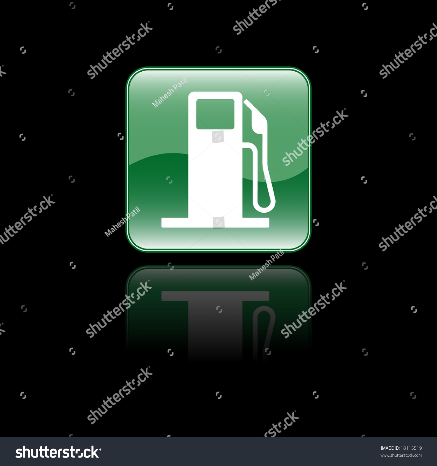 Glossy Fuel Pump Icon Vector Stock Vector (Royalty Free) 18115519 ...