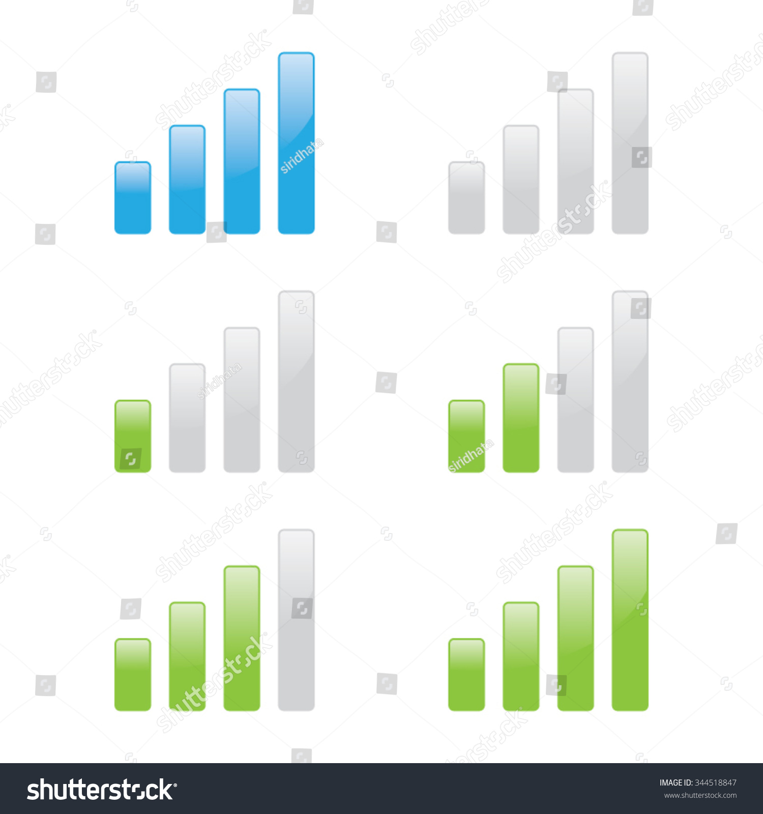 Glossy Network Signal Strength Indicator: vector de stock (libre de ...