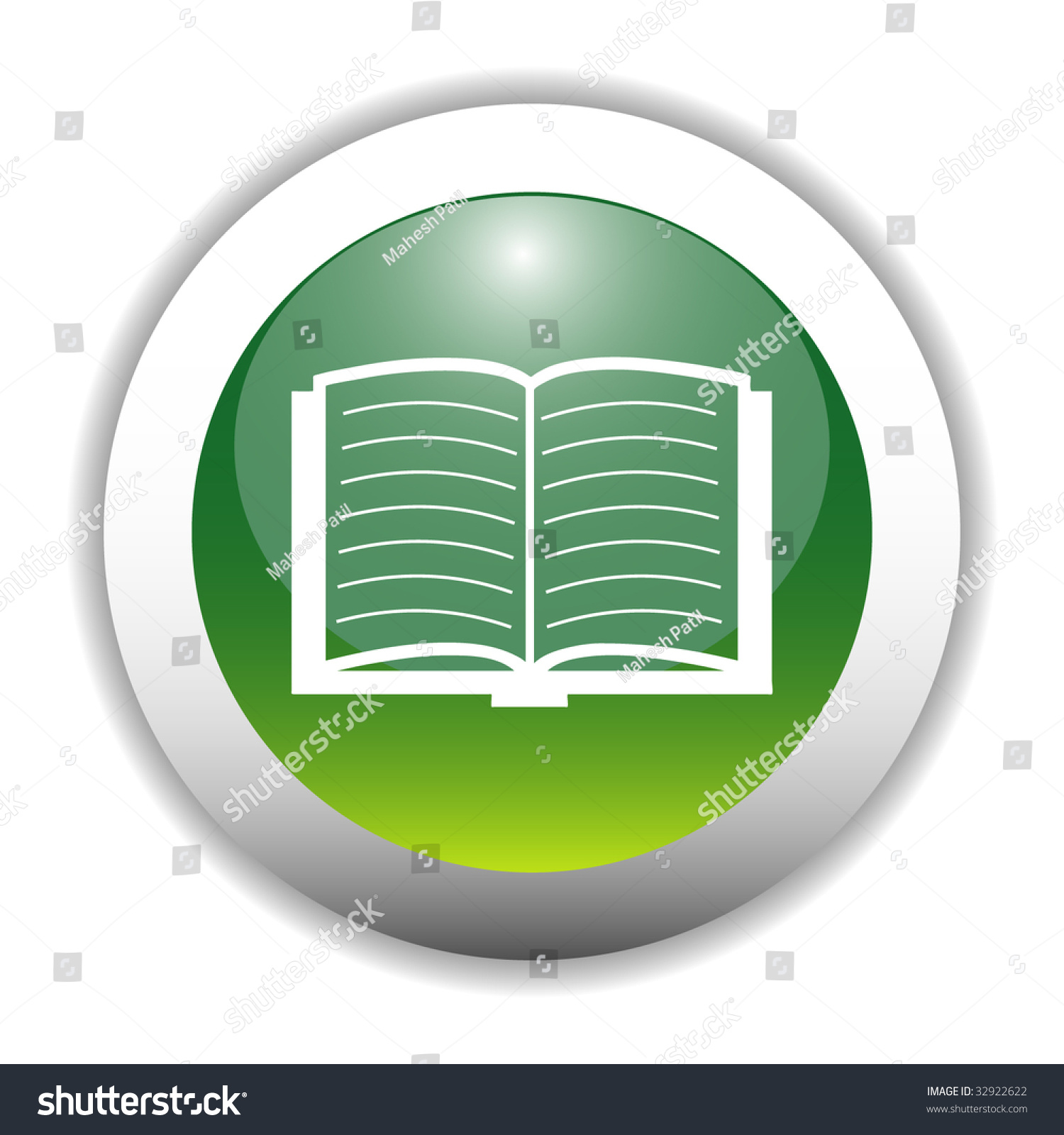 Glossy Open Book Sign Button Stock Vector (Royalty Free) 32922622 ...