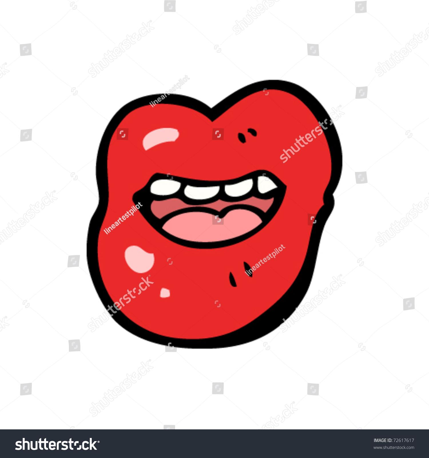 Glossy Red Lips Cartoon Stock Vector (Royalty Free) 72617617 | Shutterstock