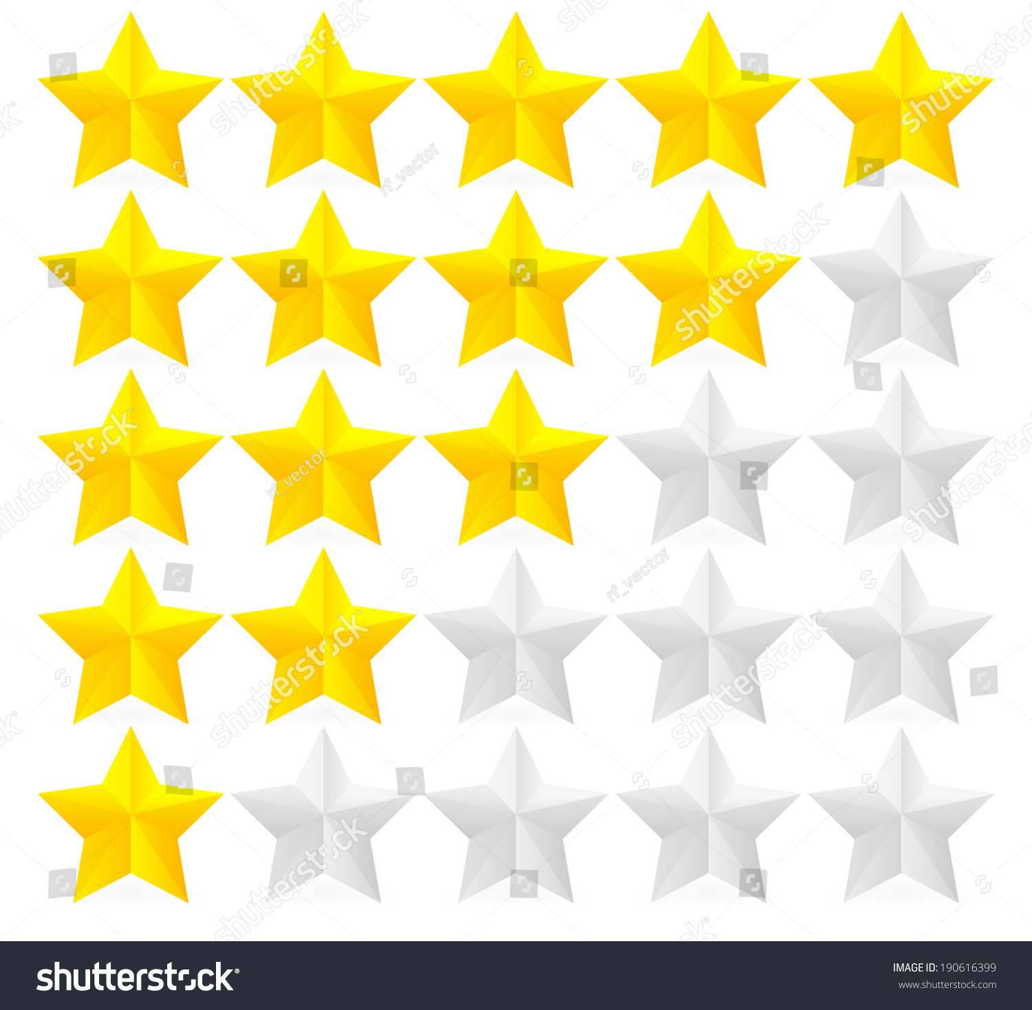 Glossy Star Rating Vector Stock Vector (Royalty Free) 190616399 ...
