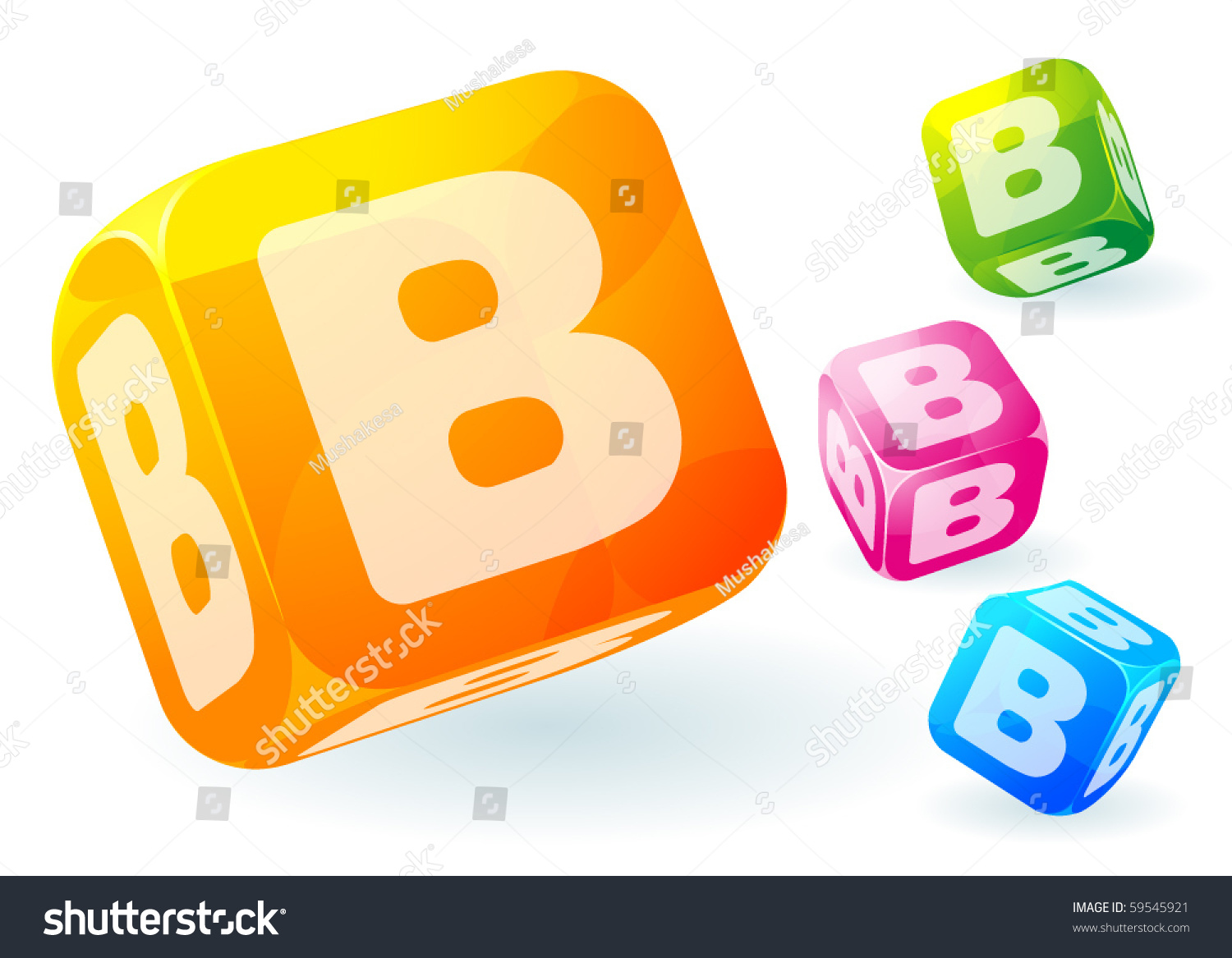 Glossy Transparent Vector Abc Cubes Stock Vector (Royalty Free) 59545921