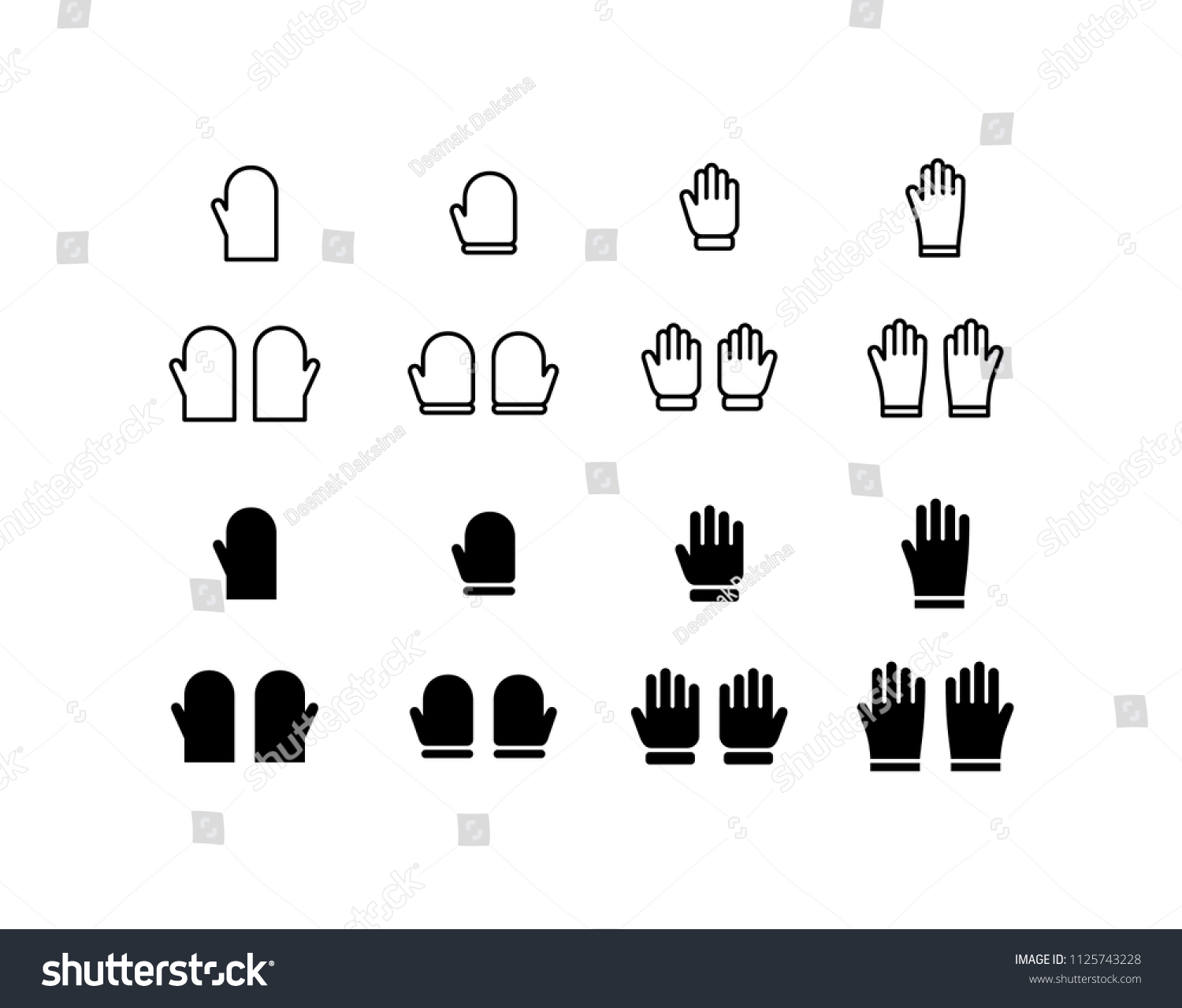 Gloves Mitten Icon Design Symbol Vector Stock Vector (Royalty Free ...